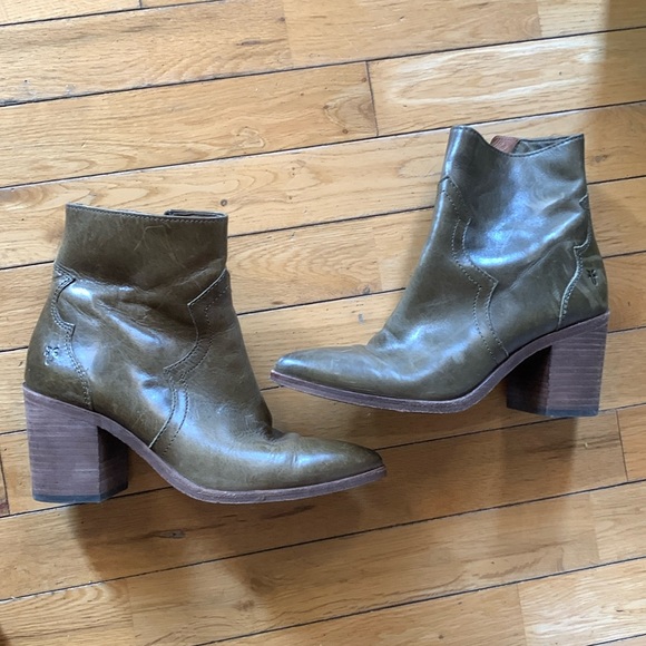 Shoes | Frye Green Booties | Poshmark